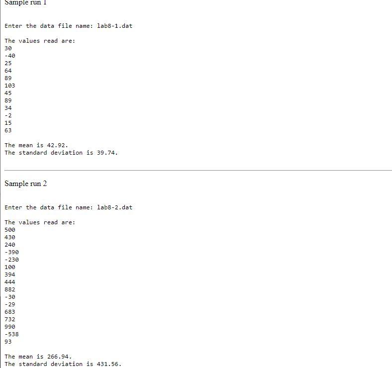 Solved Lab 8 -- Programming C++ One Dimensional Array In | Chegg.com