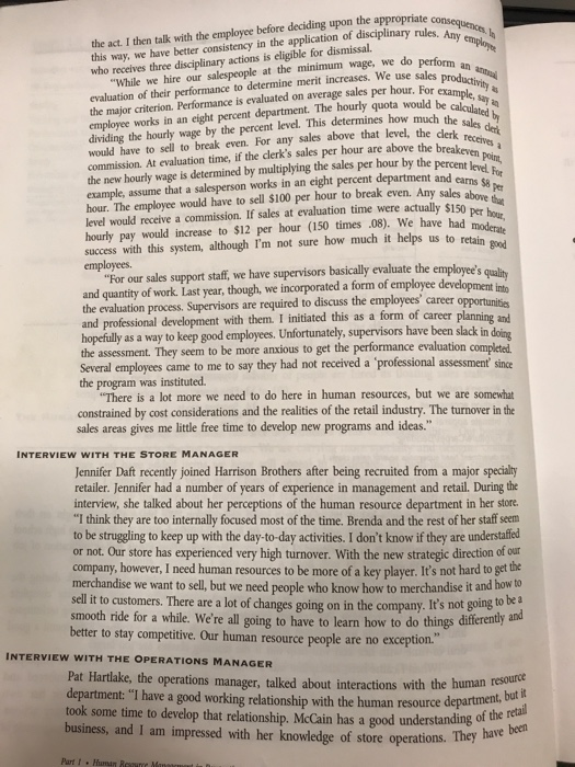 Solved CASE The Human Resource Function of Harrison Brothers | Chegg.com