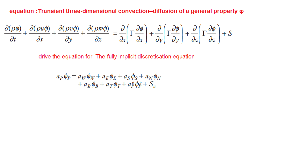Solved equation : Transient three-dimensional | Chegg.com
