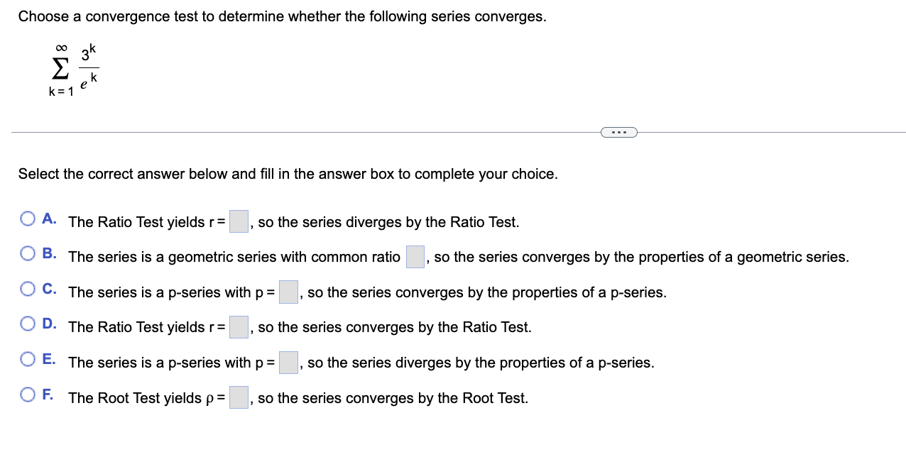 Solved Choose a convergence test to determine whether the | Chegg.com