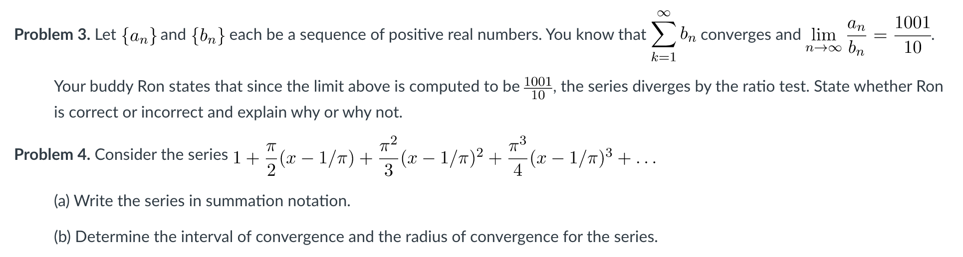 Solved 1001 Problem 3. Let {an} and {bn} each be a sequence | Chegg.com