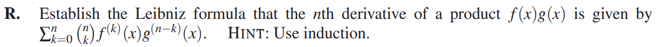Solved Establish the Leibniz formula that the nth derivative | Chegg.com