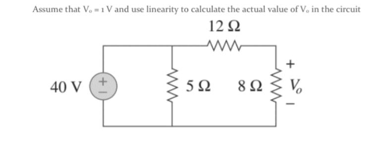Solved Assume that V. = 1 V and use linearity to calculate | Chegg.com