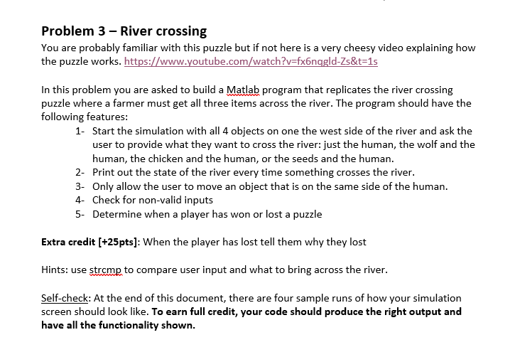 Problem 3 - River crossing You are probably familiar | Chegg.com