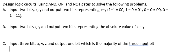 Solved Design logic circuits, using AND, OR, and NOT gates | Chegg.com