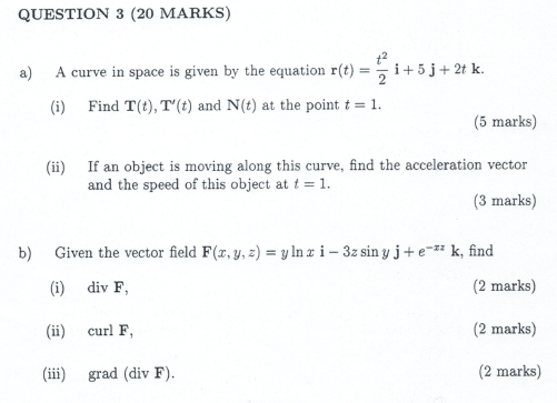 Solved a) A curve in space is given by the equation | Chegg.com