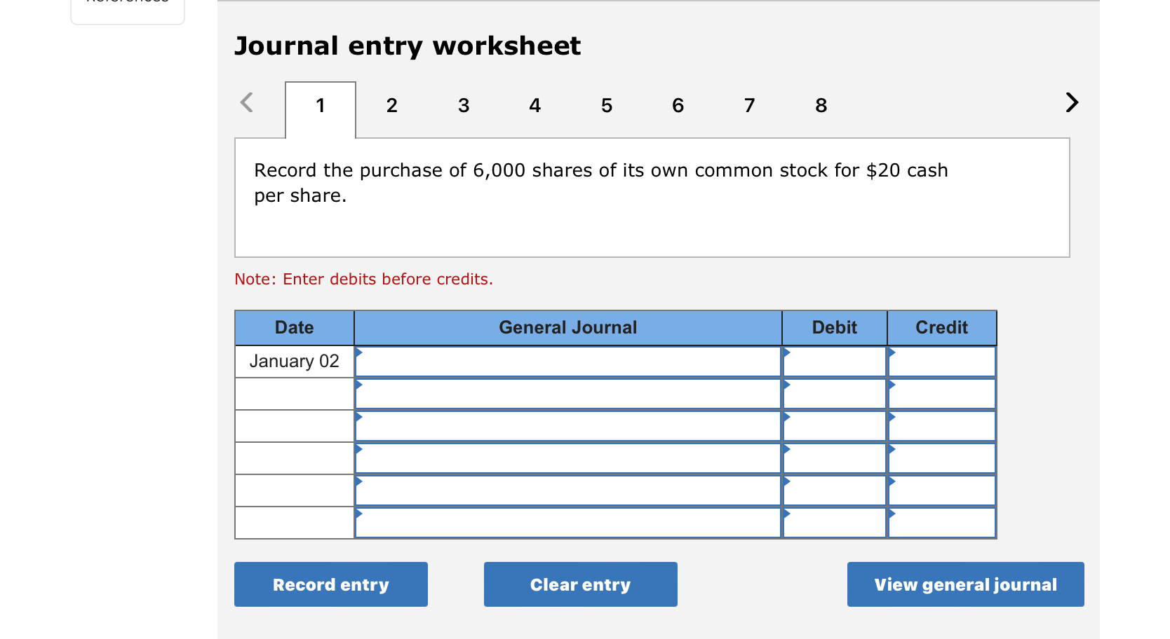 Solved Journal entry worksheet 8 Record the reissue of 3,000 | Chegg.com