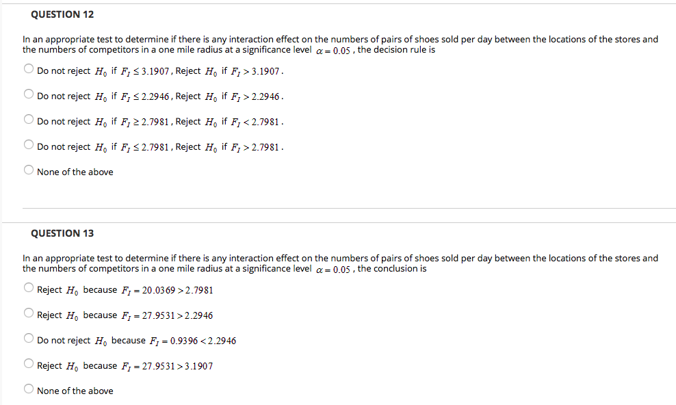 Solved A shoe retailer conducted a study to determine | Chegg.com