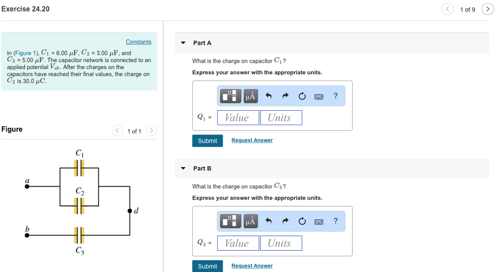 Solved Exercise 24.20 1 of 9 Constants Part A In (Figure 1), | Chegg.com