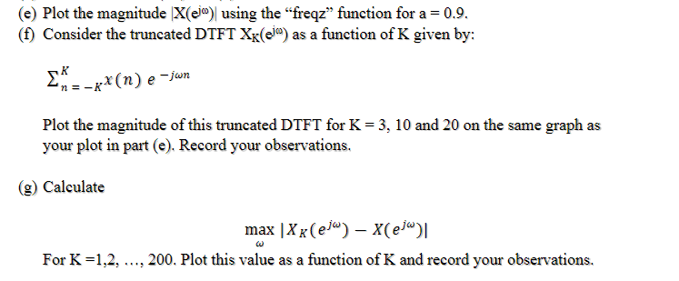 Solved (2) Plot the magnitude X(elº) using the “freqz" | Chegg.com