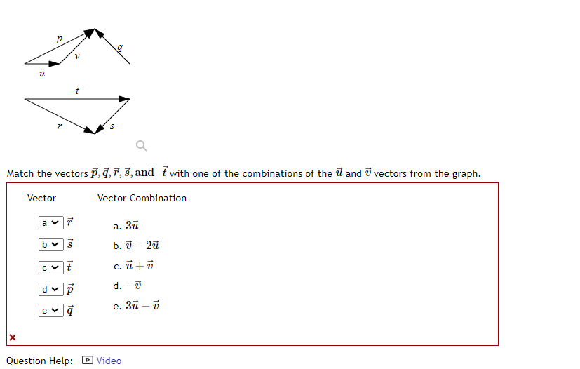Solved Match the vectors vec(p),vec(q),vec(r),vec(s), ﻿and | Chegg.com