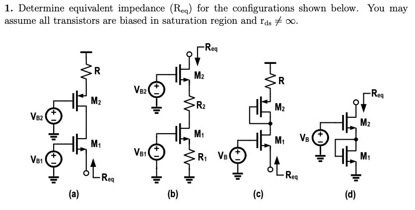 Solved 1. Determine equivalent impedance (Req) for the | Chegg.com