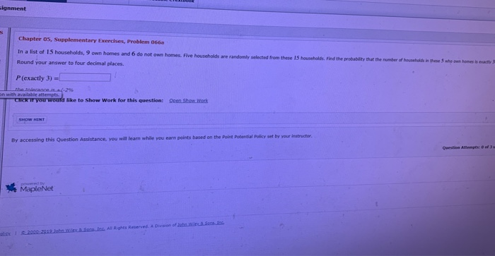 Solved t ignment Chapter 05, Supplementary Exercises, | Chegg.com Solved t ignment Chapter 05, Supplementary Exercises, | Chegg.com