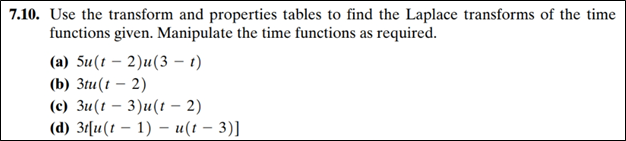 Solved 10. Use the transform and properties tables to find | Chegg.com