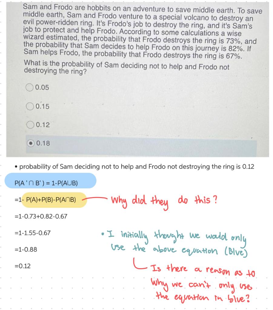Solved Sam and Frodo are hobbits on an adventure to save | Chegg.com