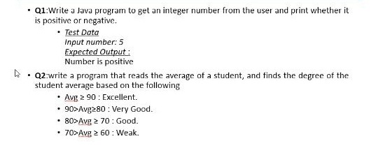 Solved - Q1:Write a Java program to get an integer number | Chegg.com