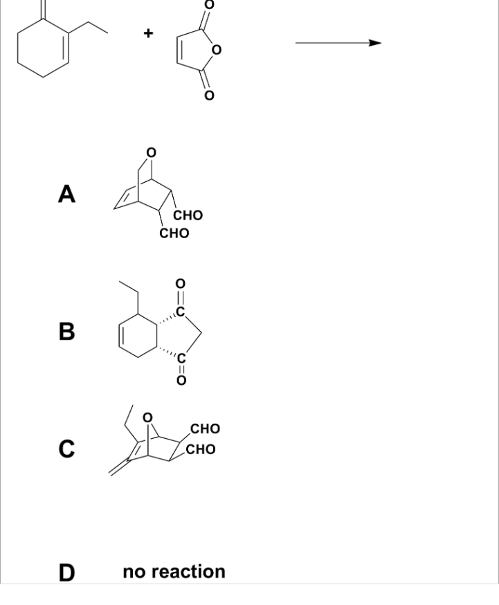 Solved + A ܚ CHO CHO O=0 B O C CHO CHO D no reaction Н3С. | Chegg.com