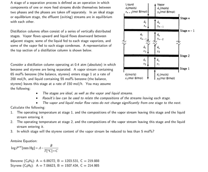 A stage of a separation process is defined as an | Chegg.com
