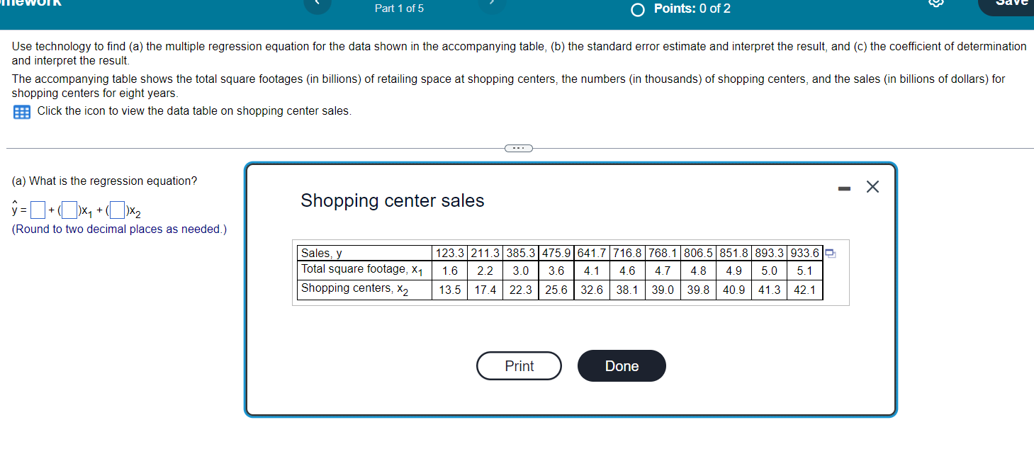 Solved and interpret the result. shopping centers for eight | Chegg.com