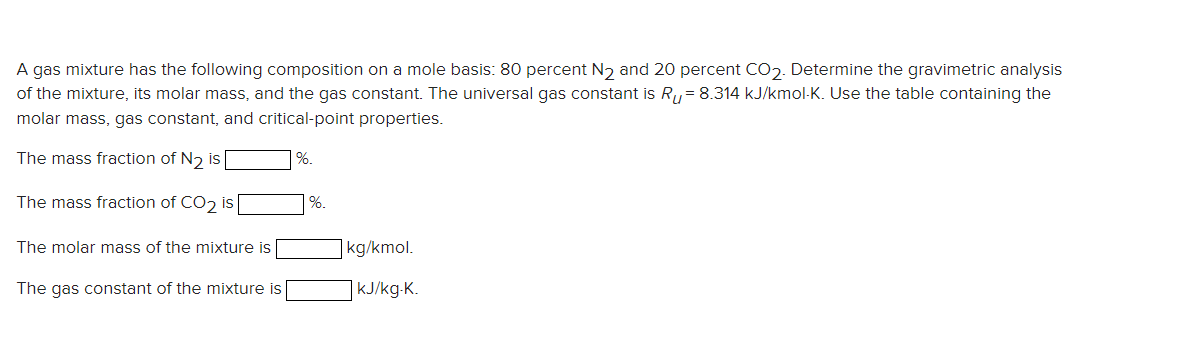Solved A gas mixture has the following composition on a mole | Chegg.com