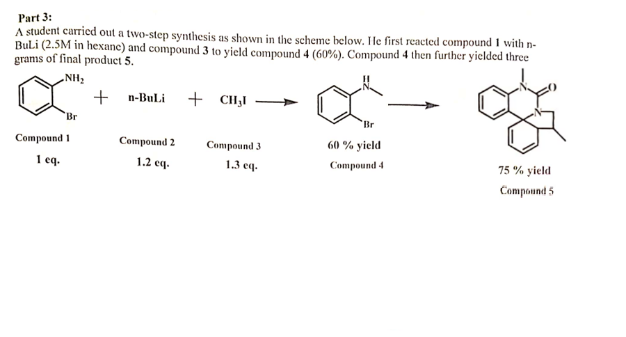 Solved Part 3: + A student carried out a two-step synthesis | Chegg.com
