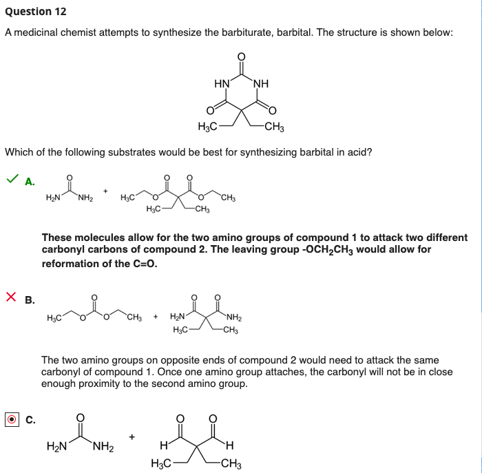Solved A medicinal chemist attempts to synthesize the | Chegg.com