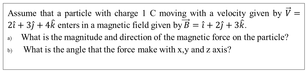 Solved Assume that a particle with charge 1C moving with a | Chegg.com