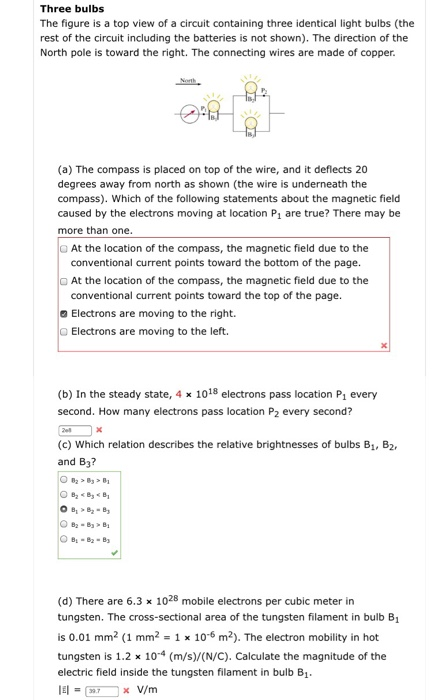 Solved Three bulbs The figure is a top view of a circuit | Chegg.com