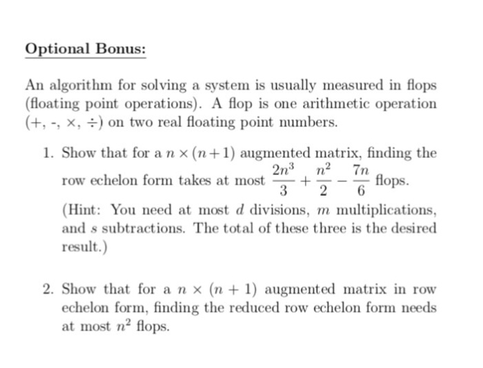 Solved An algorithm for solving a system is usually measured | Chegg.com
