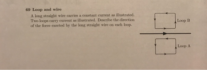 Solved 69 Loop and wire A long straight wire carries a | Chegg.com