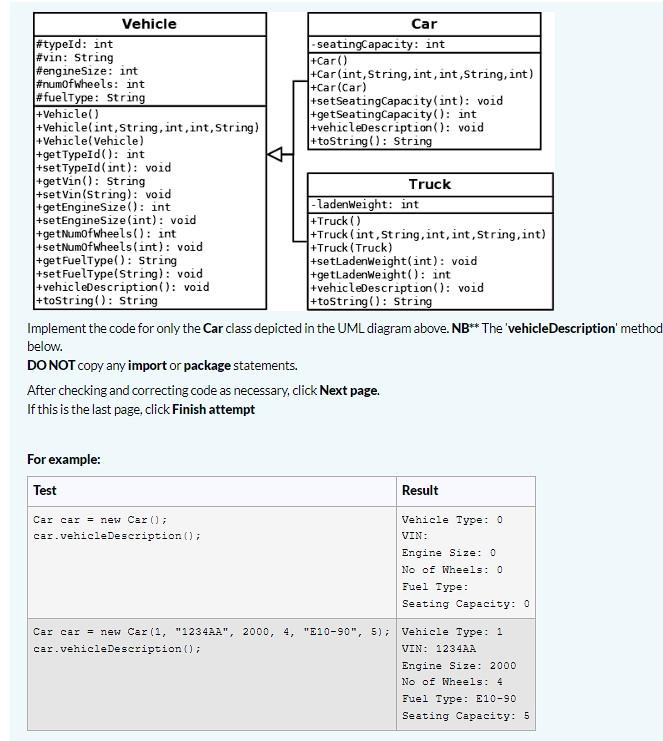 Solved Implement the code for only the Car class depicted in | Chegg.com