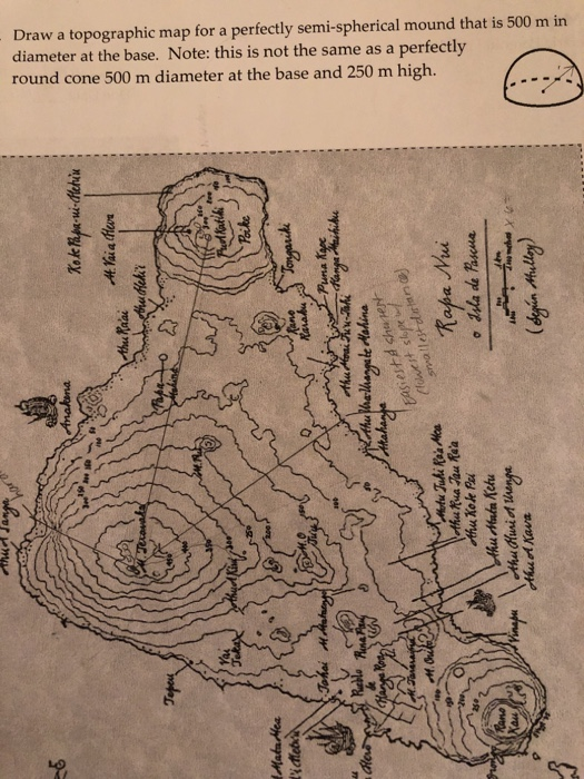 Solved Draw a topographic map for a perfectly semi-spherical | Chegg.com