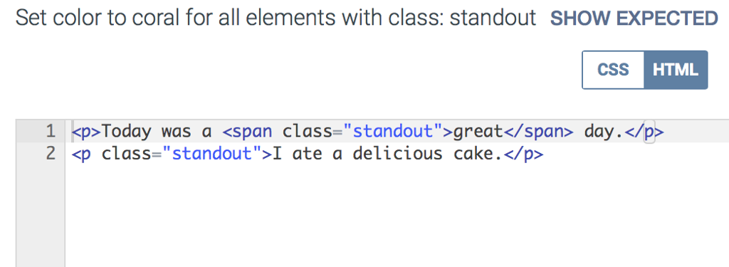 Solved Set Color To Coral For All Elements With Class