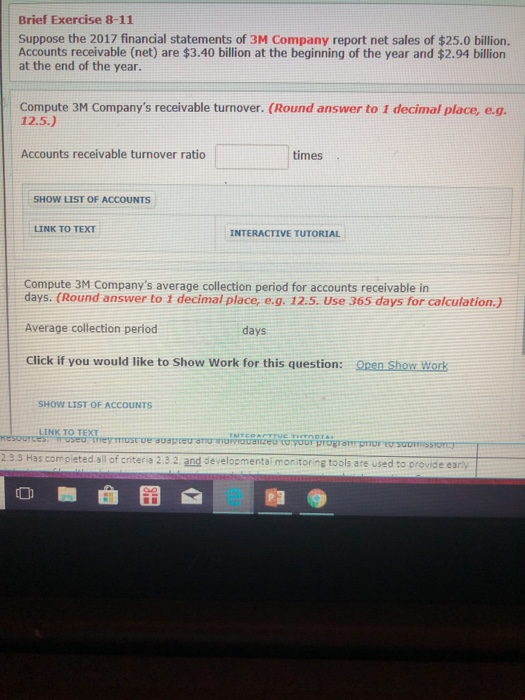 Solved Brief Exercise 8-11 Suppose the 2017 financial | Chegg.com