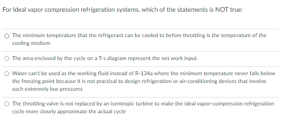 Solved For Ideal vapor compression refrigeration systems, | Chegg.com