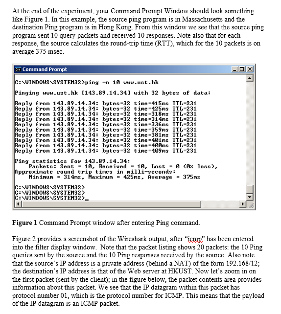 Solved Let's begin our ICMP adventure by capturing the | Chegg.com