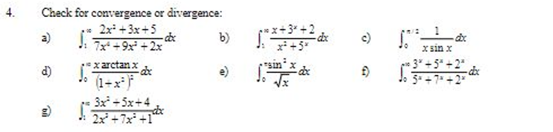 Check for convergence or divergence: a) | Chegg.com
