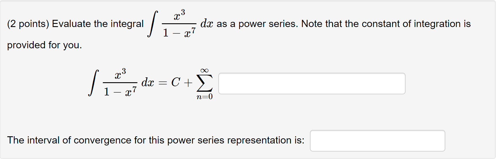Solved Xo (2 points) Evaluate the integral dx as a power | Chegg.com