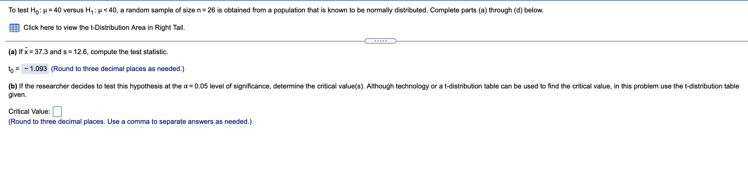 Solved To test Ho: j = 40 versus Hy: j