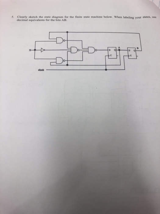 Solved 5. Clearly sketch the state diagram for the finite | Chegg.com