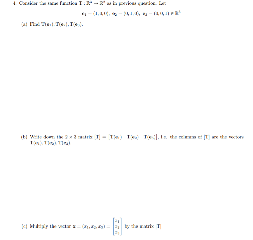 Solved Let T : R 3 → R 2 be a function defined by T(x1, x2, | Chegg.com