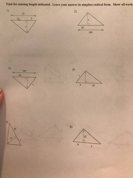 Solved Find the missing length indicated. Leave your answer | Chegg.com