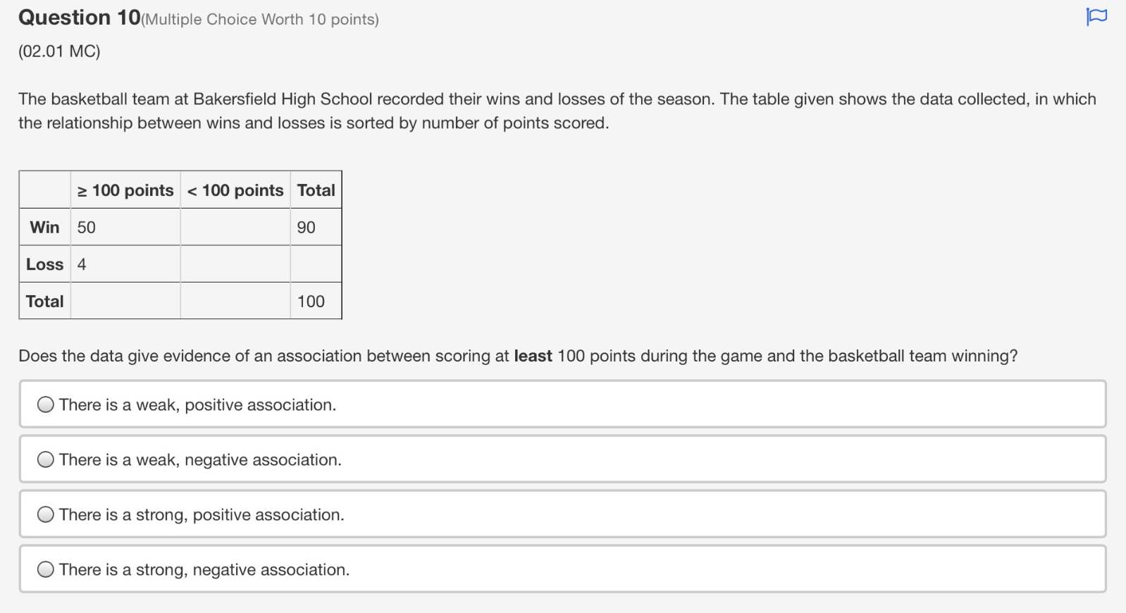 Solved Question 10(Multiple Choice Worth 10 points) (02.01 | Chegg.com