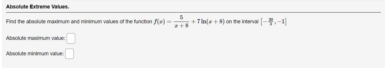 Solved ind the absolute maximum and minimum values of the | Chegg.com