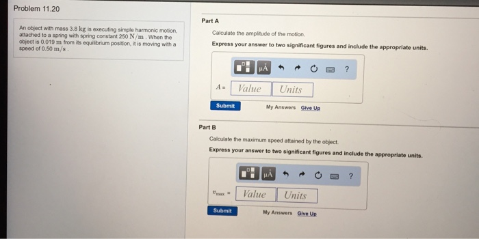 Solved An object with mass 3.8 kg is executing simple | Chegg.com