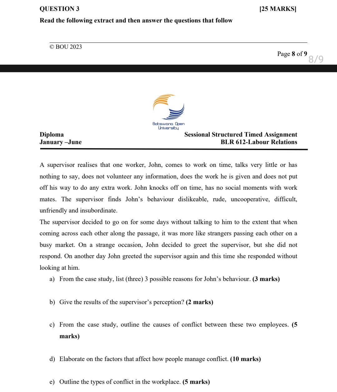 Solved Question 3 25 Marks Read The Following Extract And 