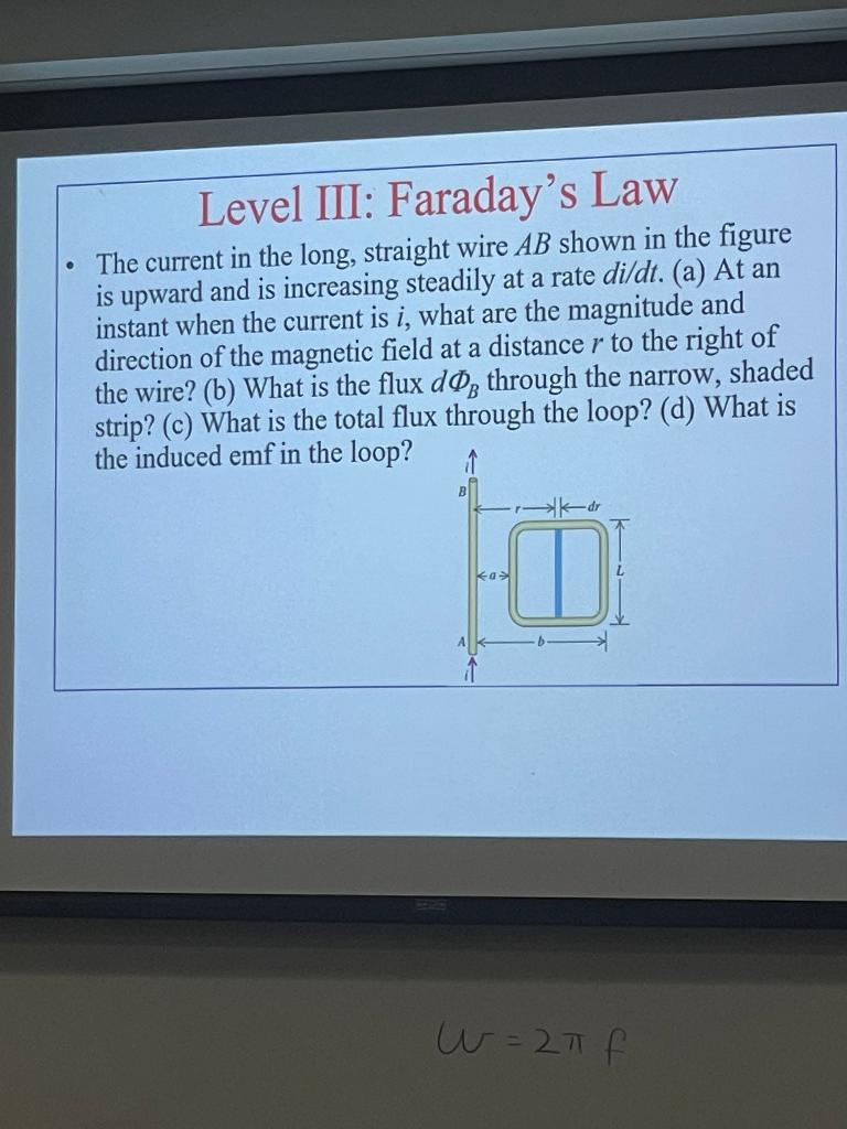 Solved Level III: Faraday's Law - The current in the long, | Chegg.com