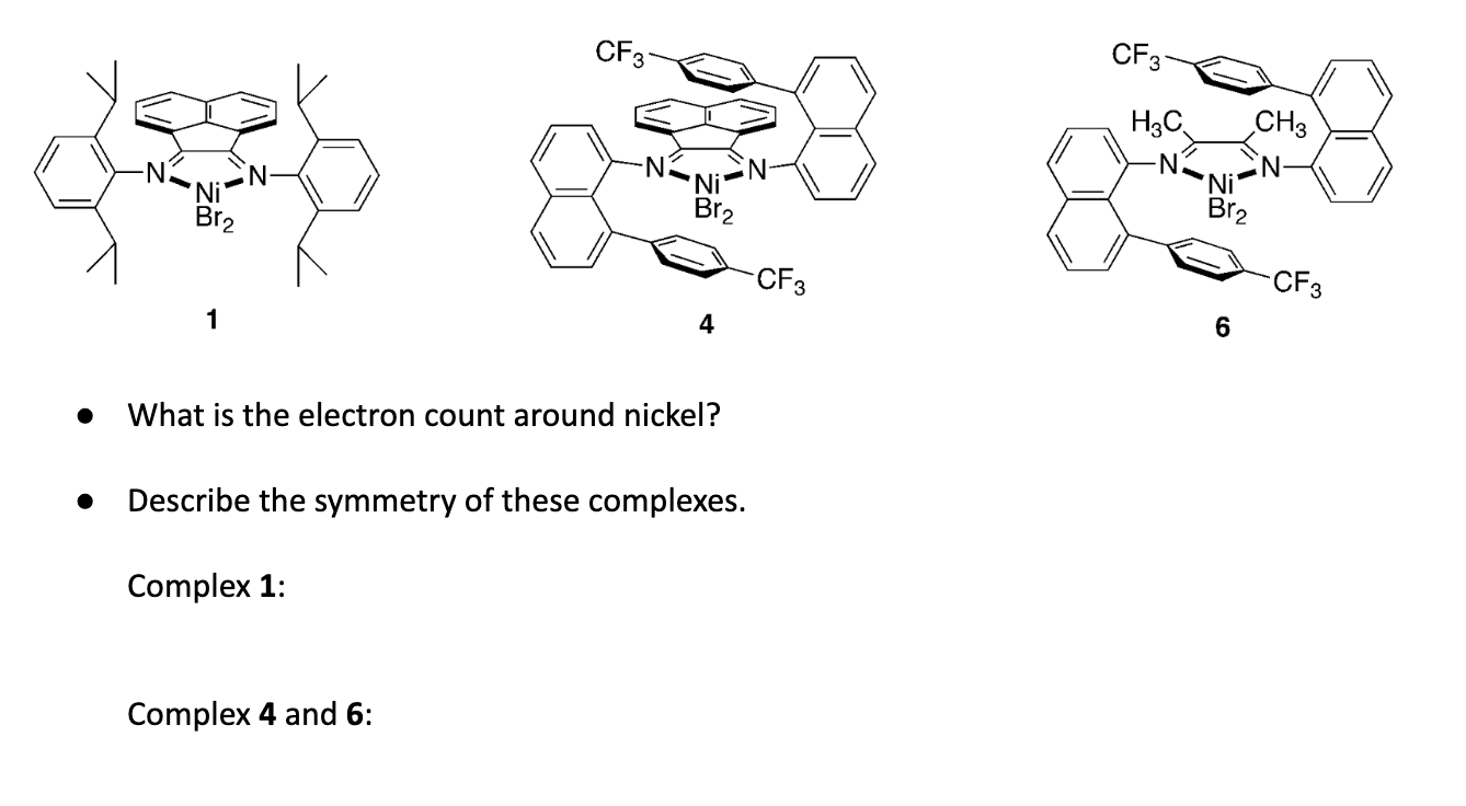 Solved - What is the electron count around nickel? - | Chegg.com