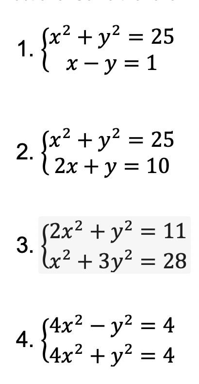 Solved Solve the following system. Show your solutions. | Chegg.com
