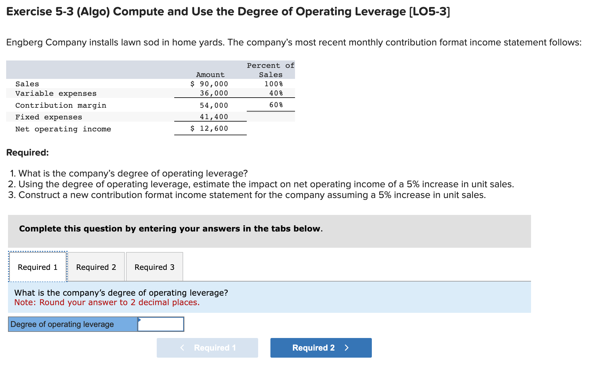 Solved Exercise 5-3 (Algo) Compute and Use the Degree of | Chegg.com